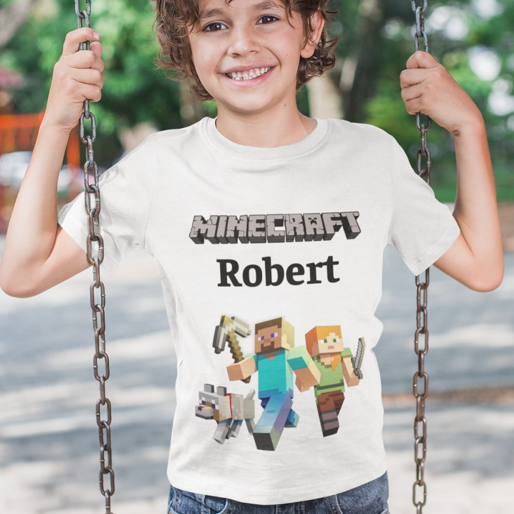 Tricou Minecraft cu nume pentru copii – Revelarta.ro